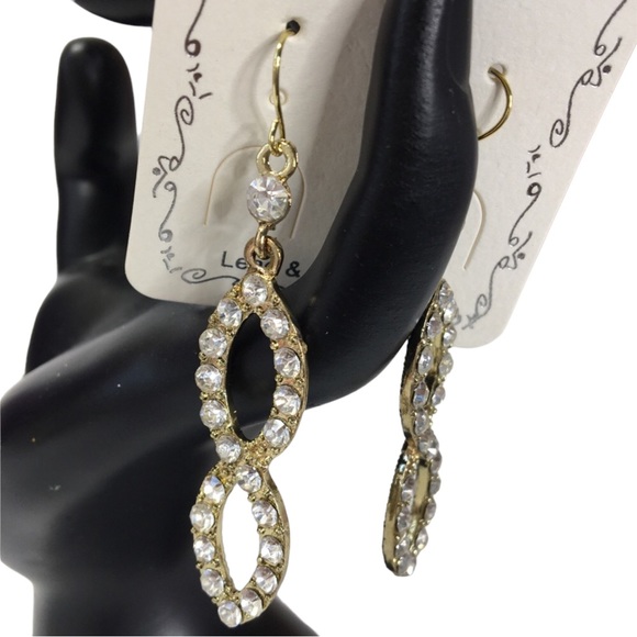 Jewelry | Gold Infinity Sign Earrings With Rhinestone | Poshmark